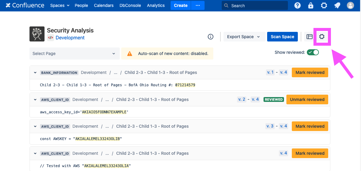 Accessing the Settings Page